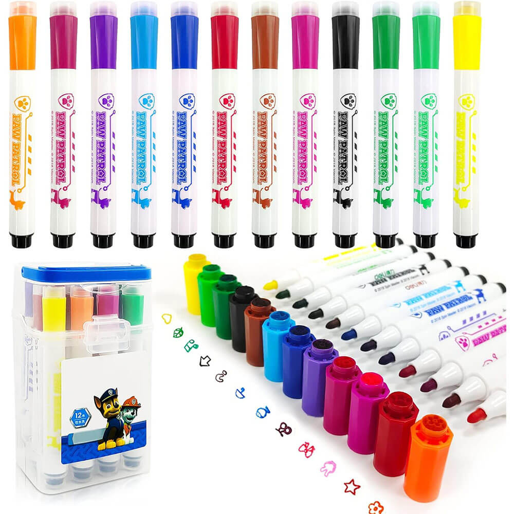 12 DRAWING MARKER & STAMPS – Toys4you.pk